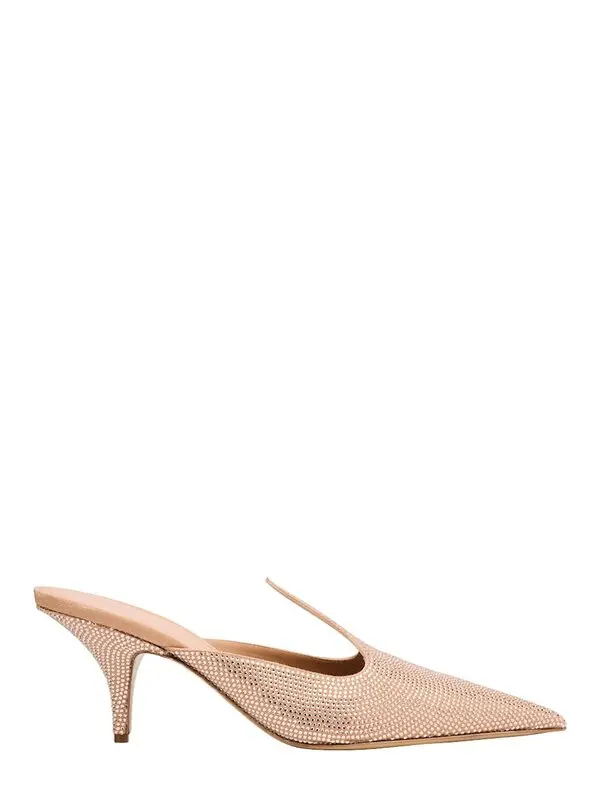 FERRAGAMO Arvil Crystal Embellished Mule Pumps - Amarettii Rose