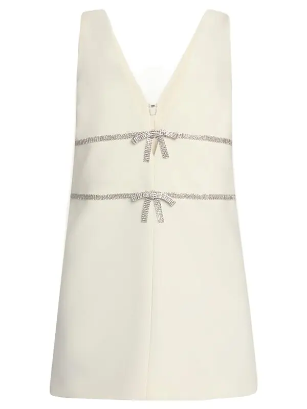 Cinq À Sept Chani Crystal Bow Mini Dress - Ivory
