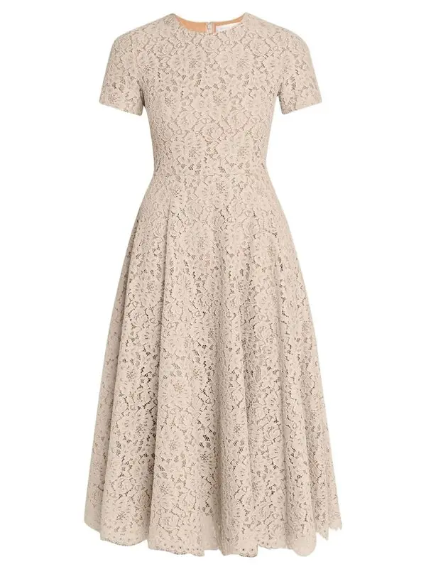 Michael Kors Lace Midi Dress - Oyster
