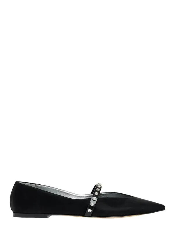 Alexander McQueen Embellished Ballet Flats - Black/bone