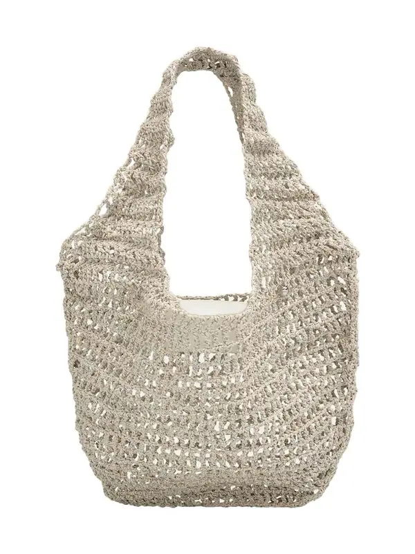MAEDEN Crochet Market Shoulder Bag - Flat Ecru