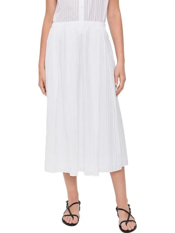 Theory Striped Pleated Skirt - White