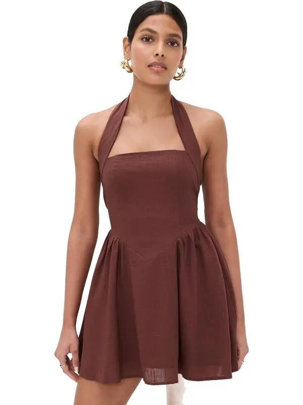 SEVEN WONDERS Solara Mini Dress - Chocolate