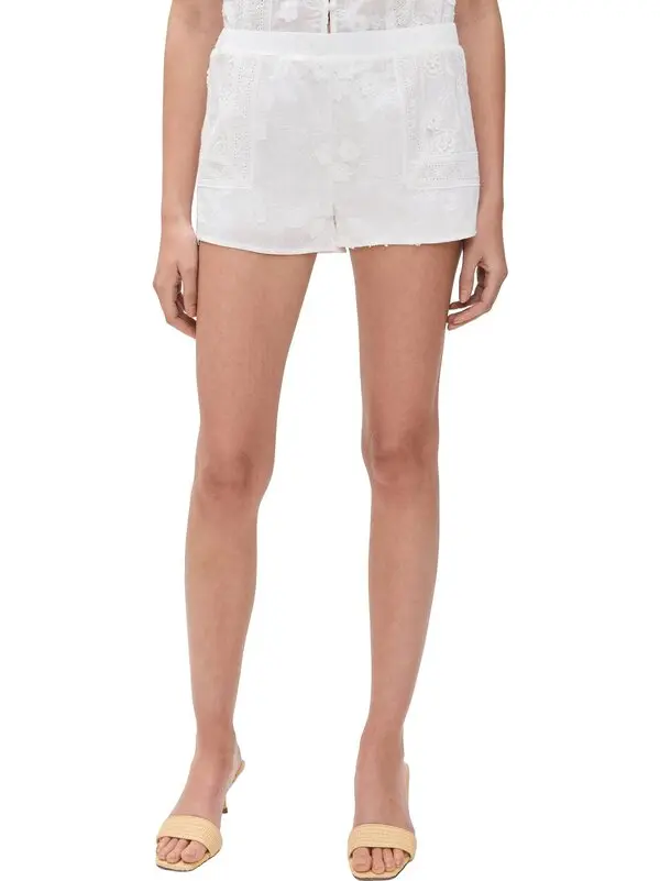 Amanda Uprichard Norina Embroidered Shorts - White
