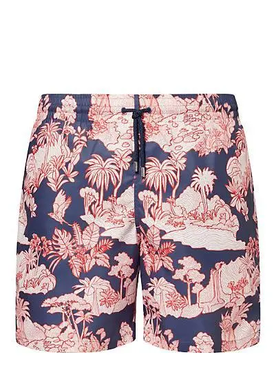 Derek Rose Maui Graphic-pattern Swim Shorts - Navy