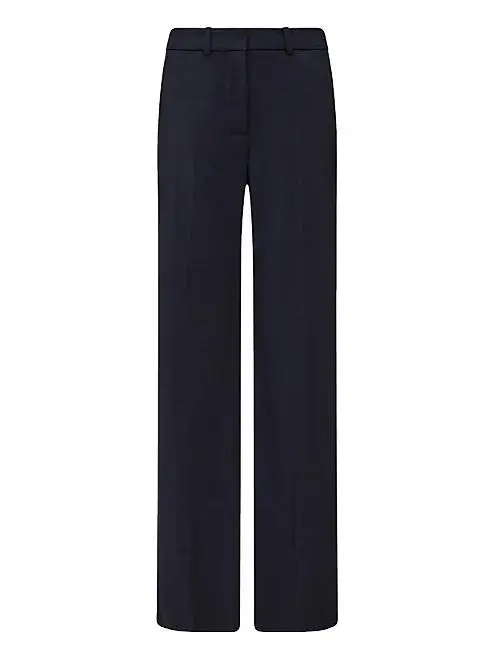 JOSEPH Tailoring Soft-flare Stretch-wool Trousers - Navy
