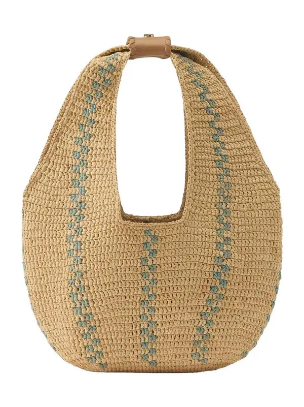 Helen Kaminski Aquarius Raffia Hobo Bag - Natural/seaglass