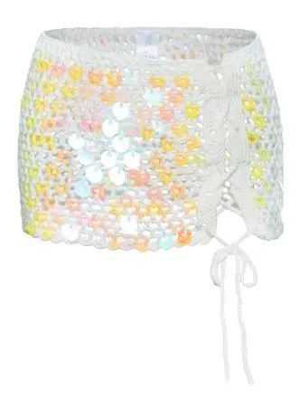 SPARKL Siren Crochet Mini Skirt - White