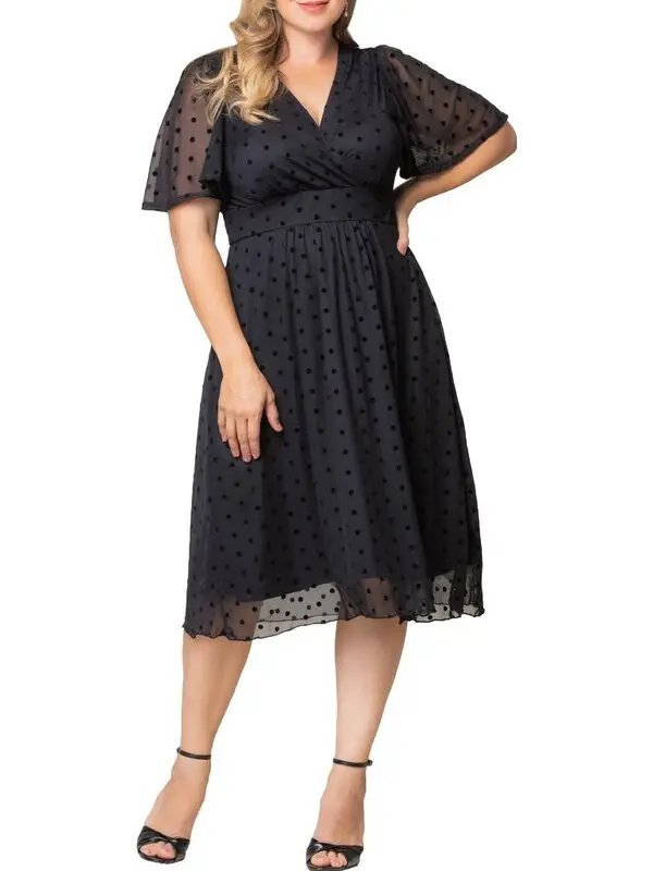 KIYONNA Margot Mesh Cocktail Dress - Noir Dot