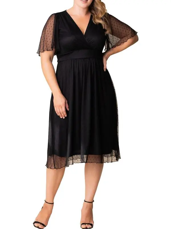 KIYONNA Margot Mesh Cocktail Dress - Onyx