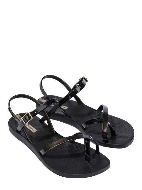 Ipanema Sand Viii Ankle Strap Sandal - Black/ Gold Black