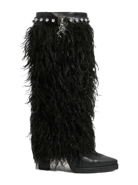 SPARKL Paris Faux Fur Boots - Black