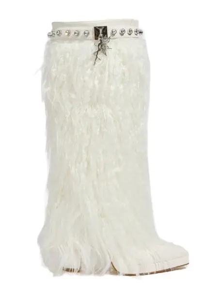 SPARKL Paris Faux Fur Boots - White