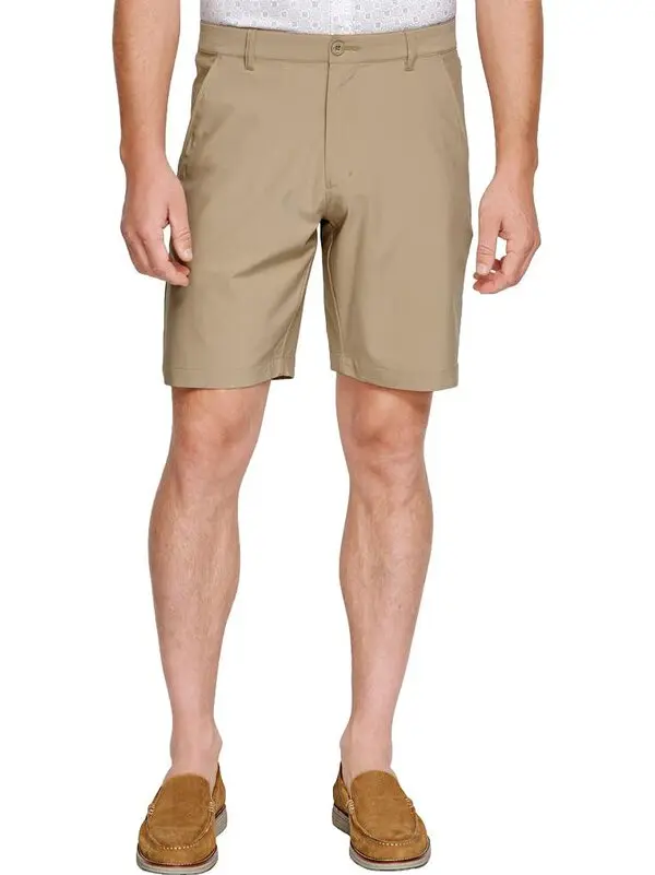 Johnston & Murphy Xc4 Performance Straight Leg Shorts - Beige
