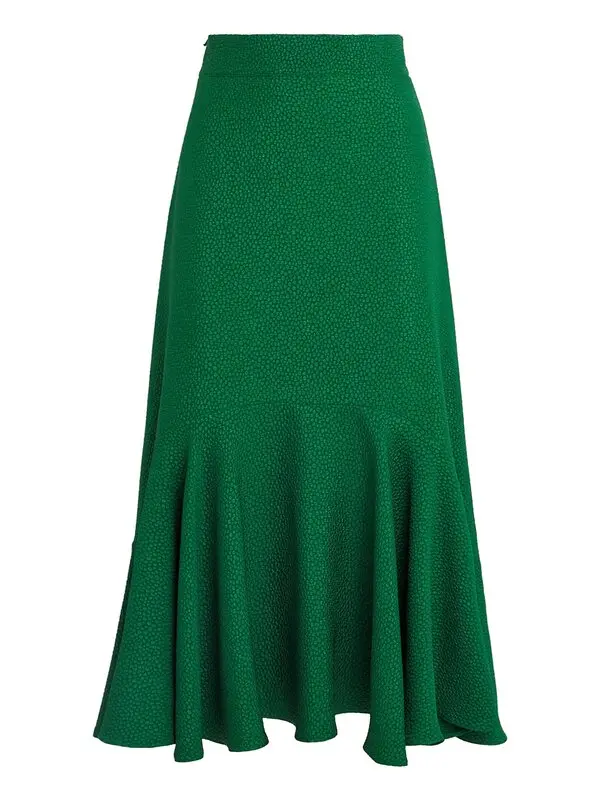 EDELINE LEE Bubble Jacquard Hannah Midi Skirt - Green
