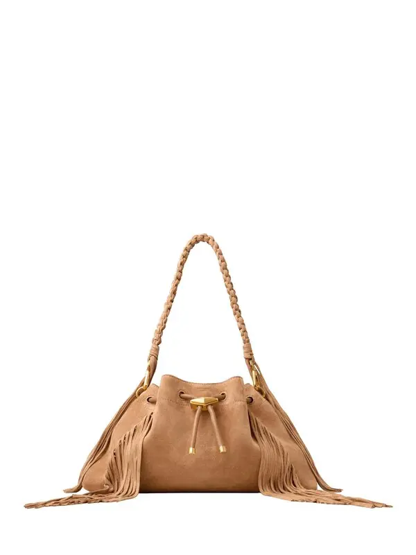JIMMY CHOO Cinch Medium Shoulder Bag - Toffee/toffee/gold