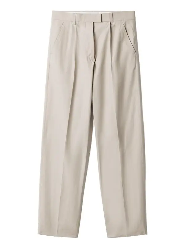 Miu Miu Panama Cotton Straight Leg Trousers - Limestone