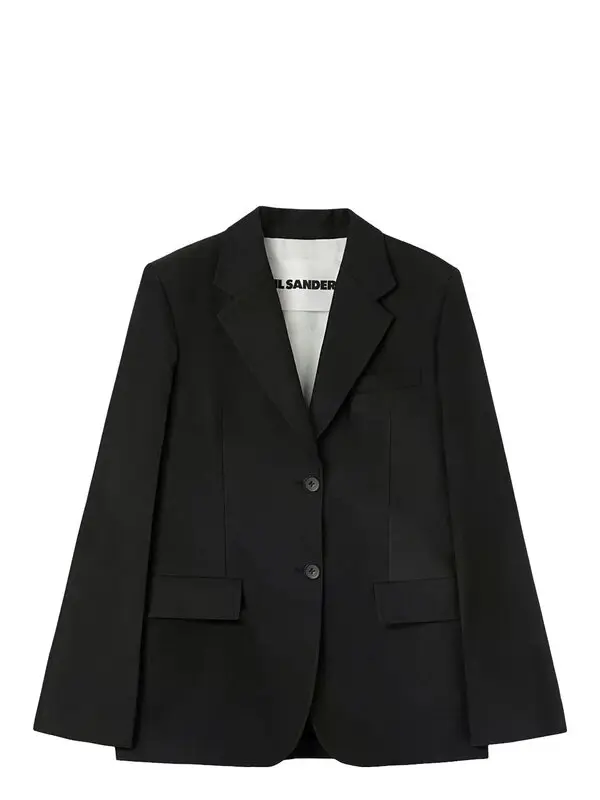 JIL SANDER Single-breasted Crepe Blazer - Black