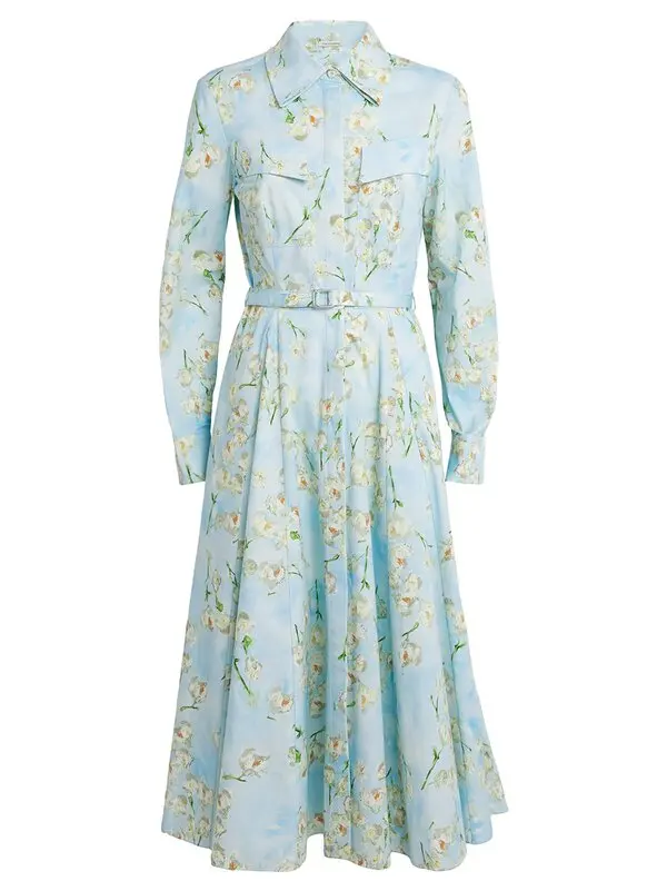 EMILIA WICKSTEAD Cotton Emmalyna Midi Shirt Dress - Blue