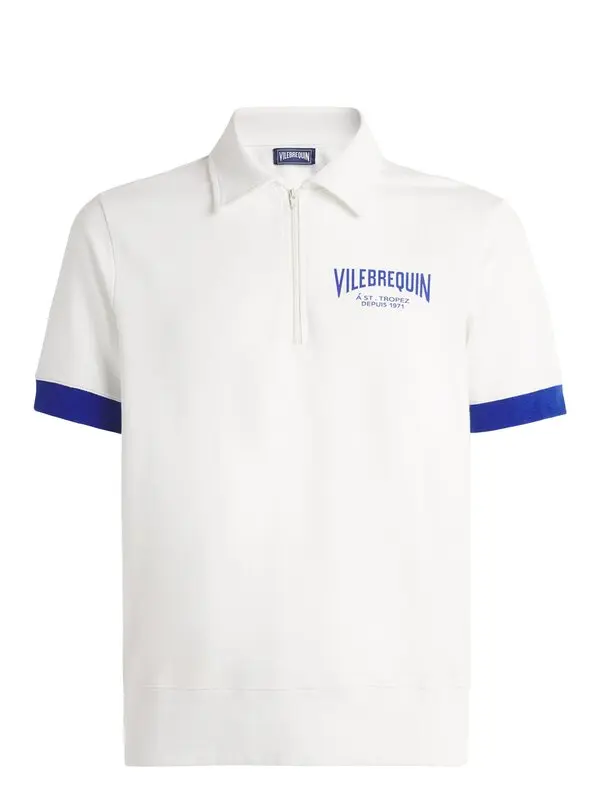 Vilebrequin Cotton Zipped Polo Shirt - White