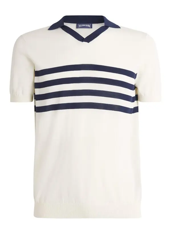 Vilebrequin Cotton Stripe Polo Shirt - White