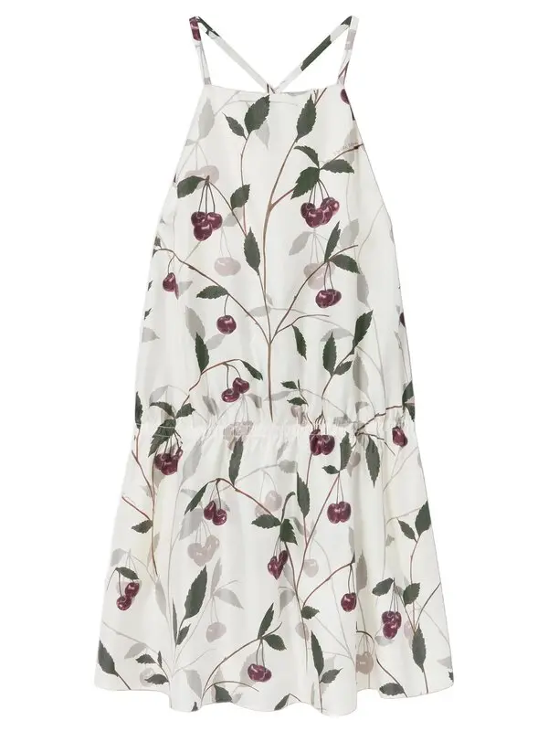 Stella McCartney Cherry Print Mini Dress - Cream
