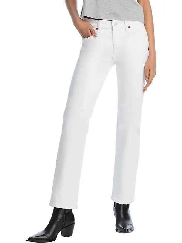 RE/DONE Slim Straight Leg Jeans - White