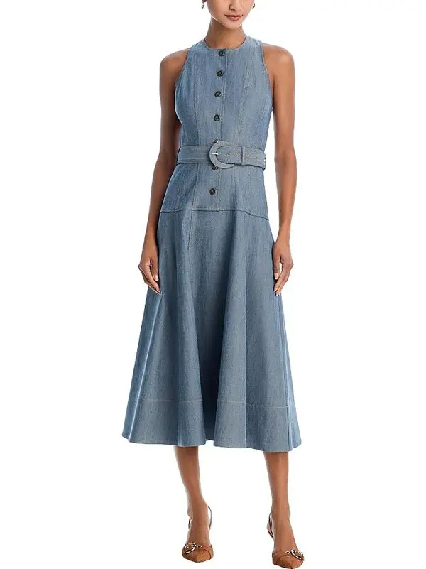 Cinq À Sept Margaret Sleeveless Midi Dress - Light Indigo