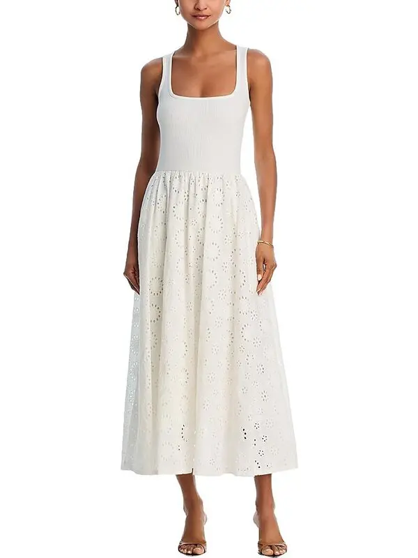 Paige Morel Cotton Midi Dress - White