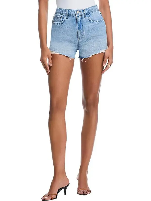 L'Agence Clark High-rise Denim Shorts - Bellflower