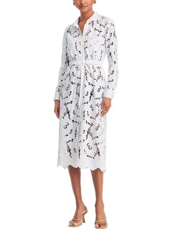 L'Agence Emilio Shirt Dress - White