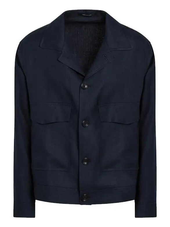 Tagliatore Linen Jacket - Blue