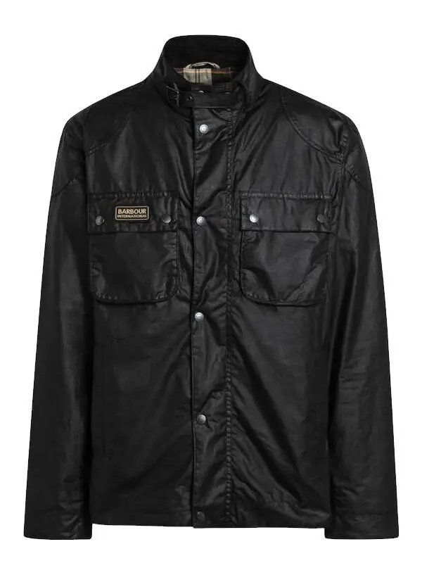 Barbour International Waxed Cotton Jacket - Black
