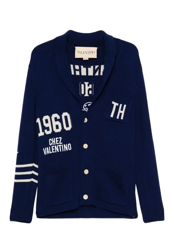 Valentino Garavani Striped Cardigan - Blue