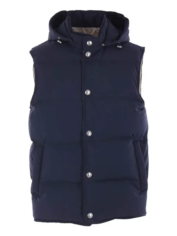Eleventy Sleeveless Down Jacket - Blue