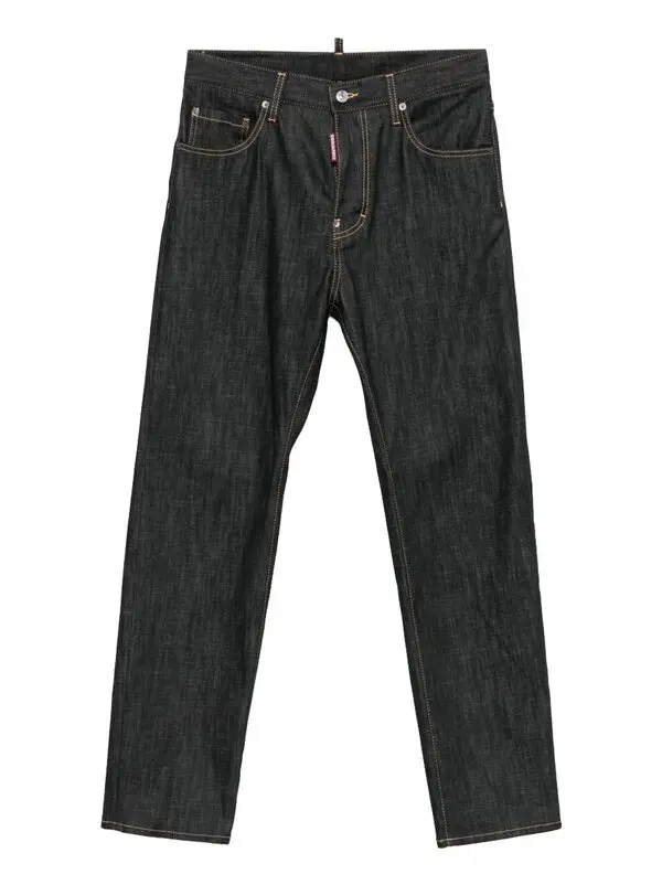 Dsquared2 Cotton Jeans With Contrast Stitching - Black