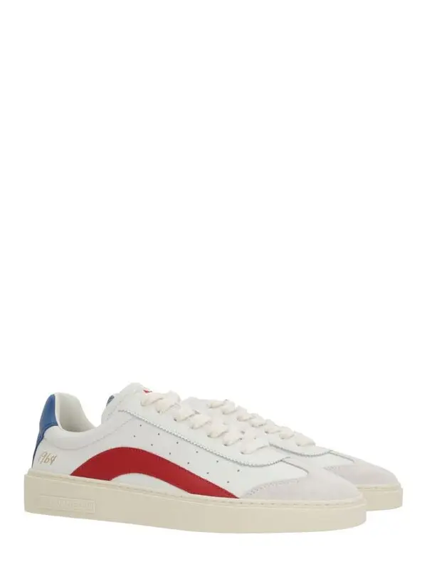 Dsquared2 Low-top Leather Sneakers - Cream+red+blue