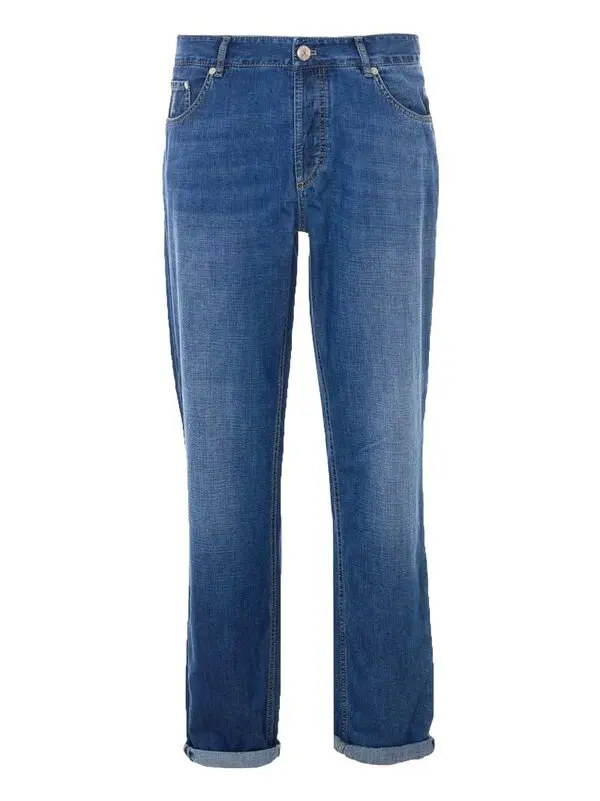 Brunello Cucinelli Flared Fit Denim Trousers - Blue