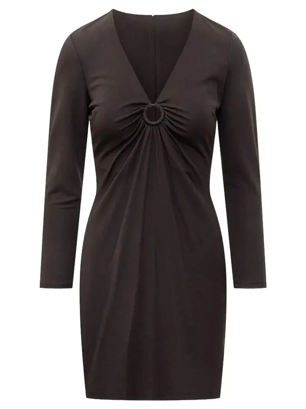Michael Kors V-neck Long Sleeve Dress - Black