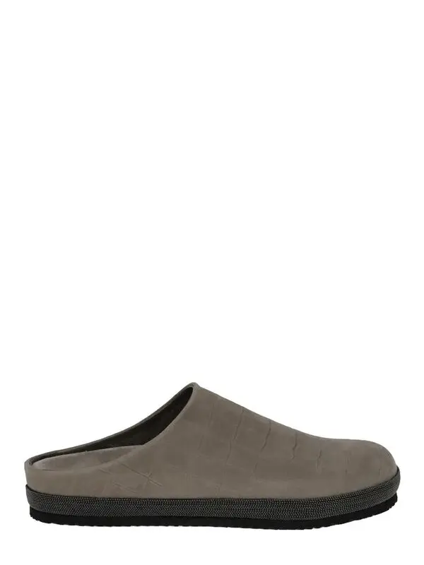 Brunello Cucinelli Leather Mules - Grey