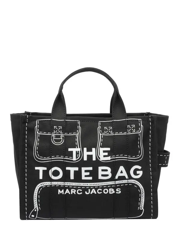 Marc Jacobs Trompe L'oeil Cargo Canvas Medium Tote Bag - Black