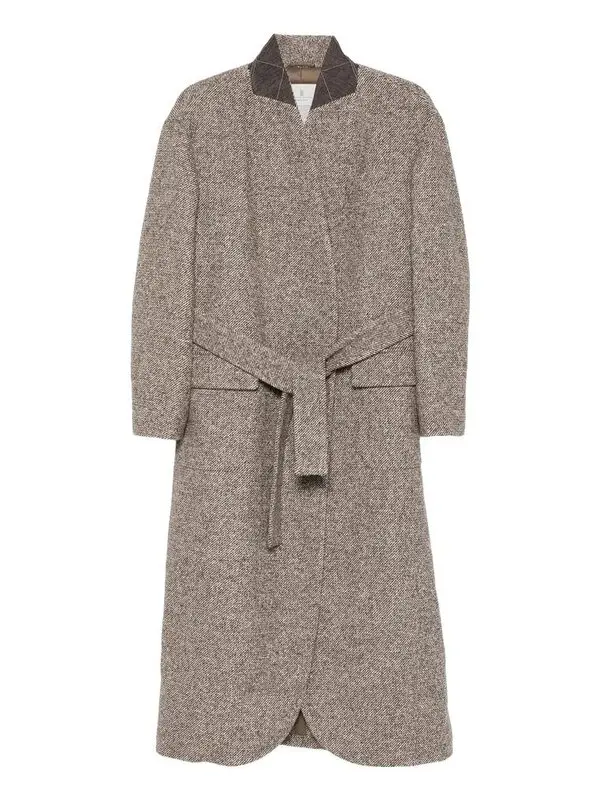 Brunello Cucinelli Coat - Brown/white