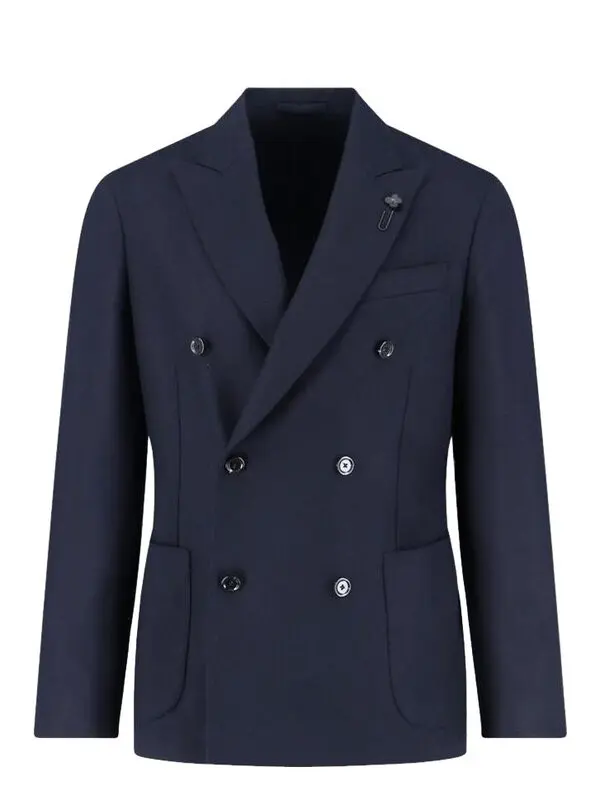 LARDINI Double-breasted Jacket - Blue