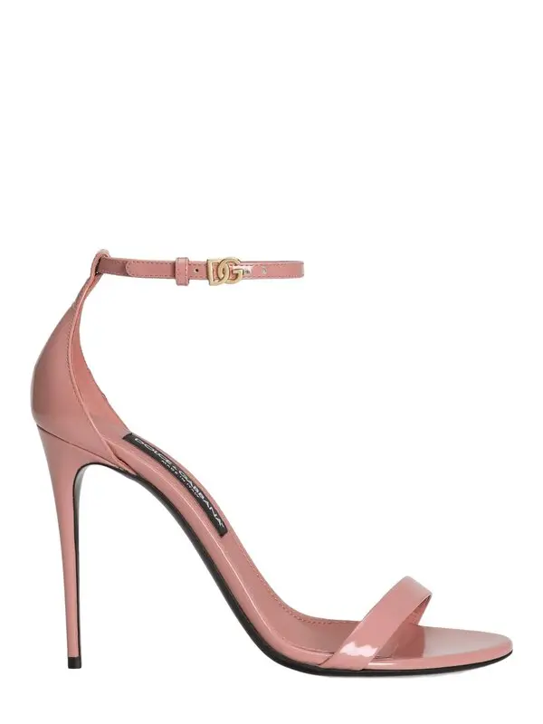 Dolce & Gabbana Kiera Polished Calfskin Sandals - Pink