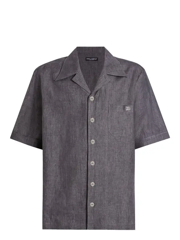 Dolce & Gabbana Hawaii Linen Canvas Shirt - Grey