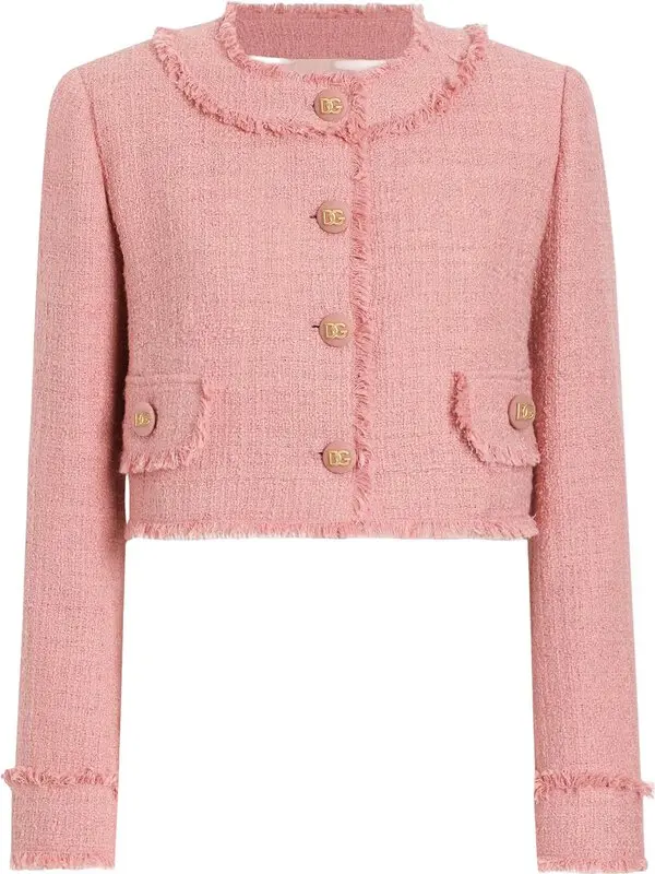 Dolce & Gabbana Short Raschel Tweed Jacket - Pink