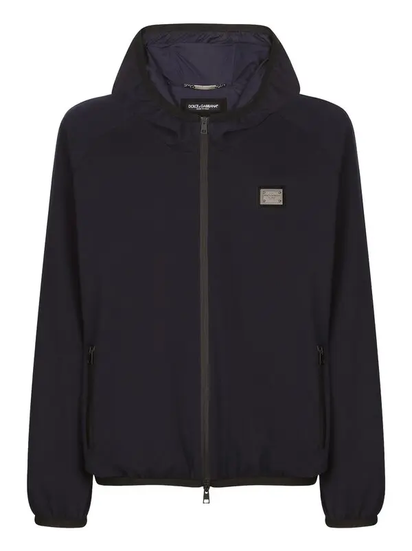 Dolce & Gabbana Hooded Jersey Jacket - Blue
