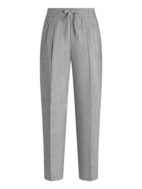 Dolce & Gabbana Washed Linen Canvas Jogging Trousers - Grey