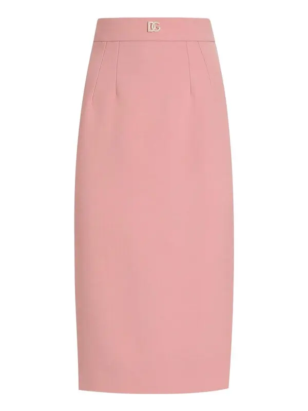 Dolce & Gabbana Calf-length Pencil Skirt With Dg Logo - Pink