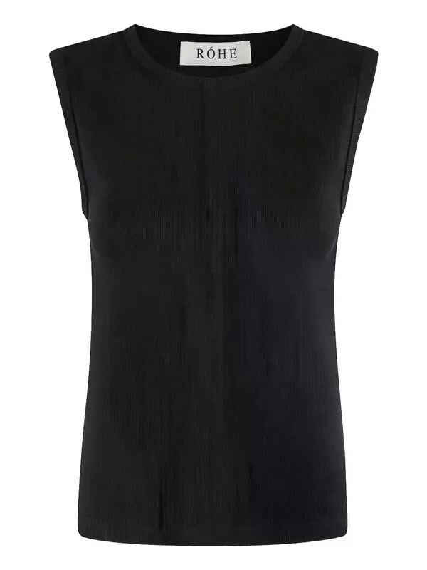 RÓHE Ribbed Sleeveless Top - Black